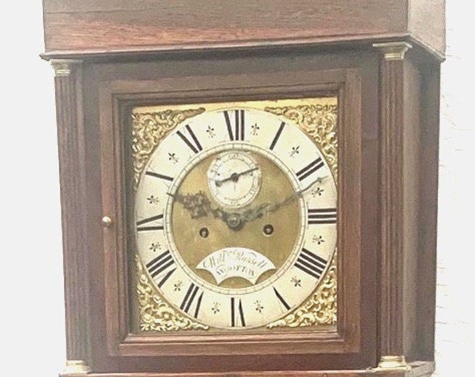 19THC English 8-day Longcase Clock in Oak Case With Brass Dial - Signed ...