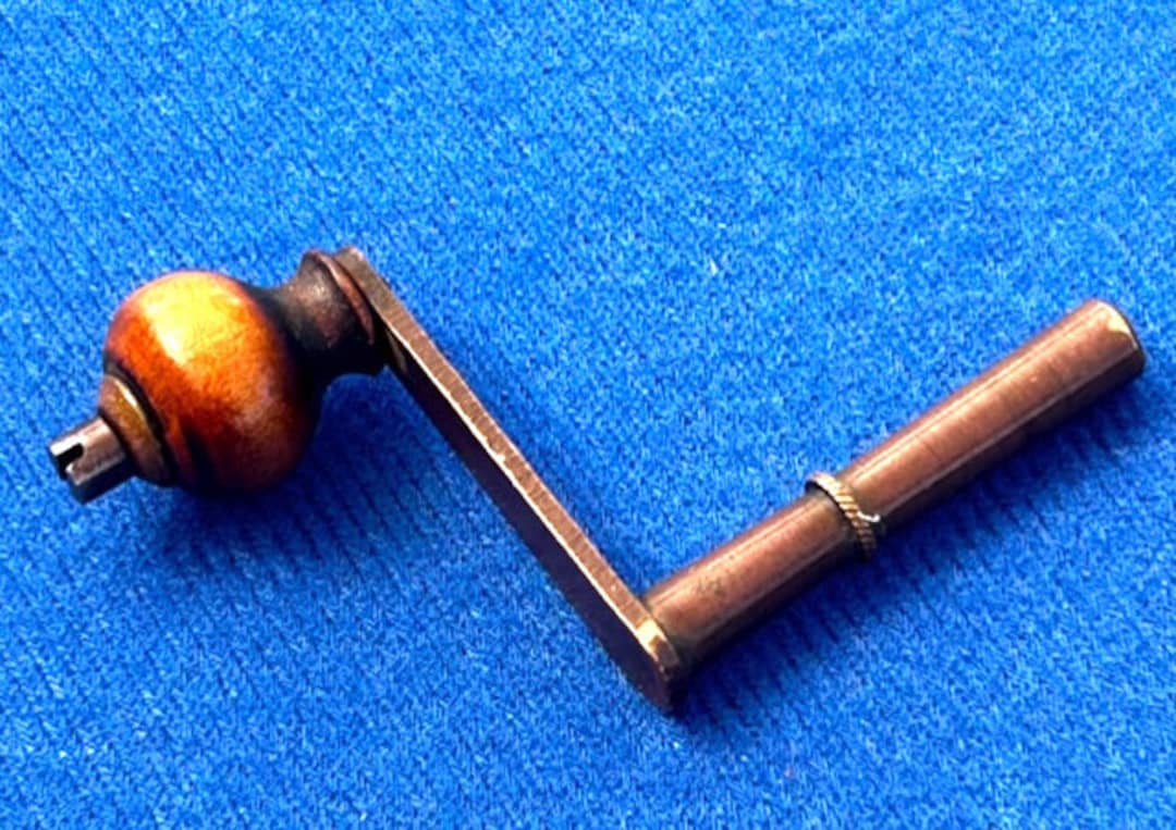 Antique Crank Vienna Clock Key – Victorian Turned Wood Handle Wall ...