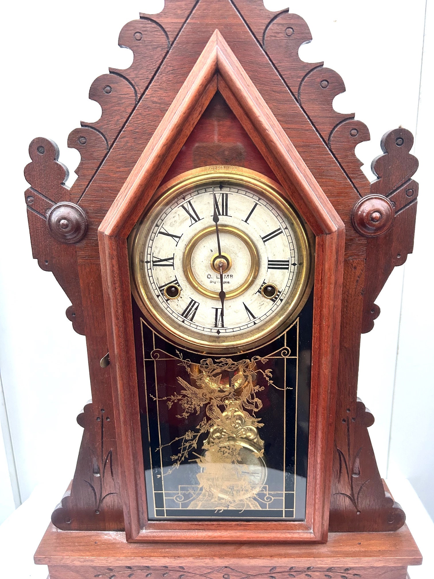 Super Rare American Gingerbread Mantel Clock Antique 8 Day Striking ...