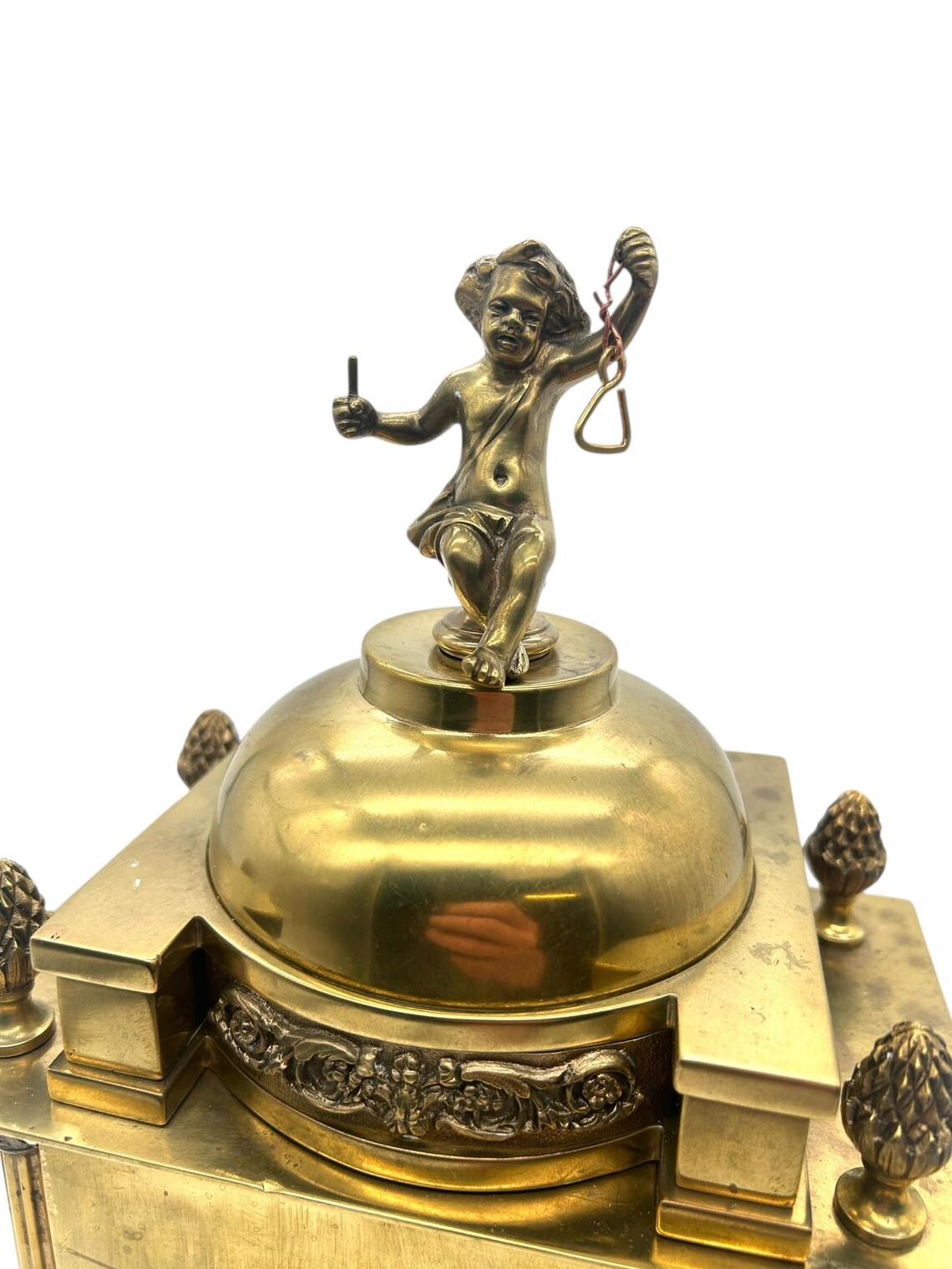 Solid Ormolu Bronze Mantel Clock – Gong Striking Mantel Clock – Cherub ...