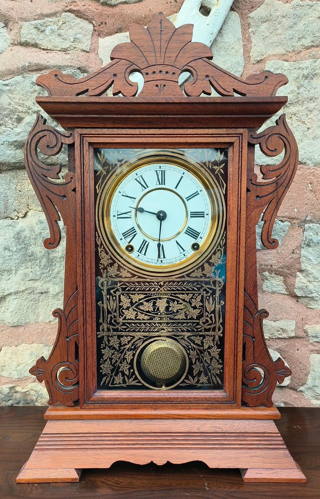 Fantastic American Gingerbread Mantel Clock – Antique 8 Day Striking ...
