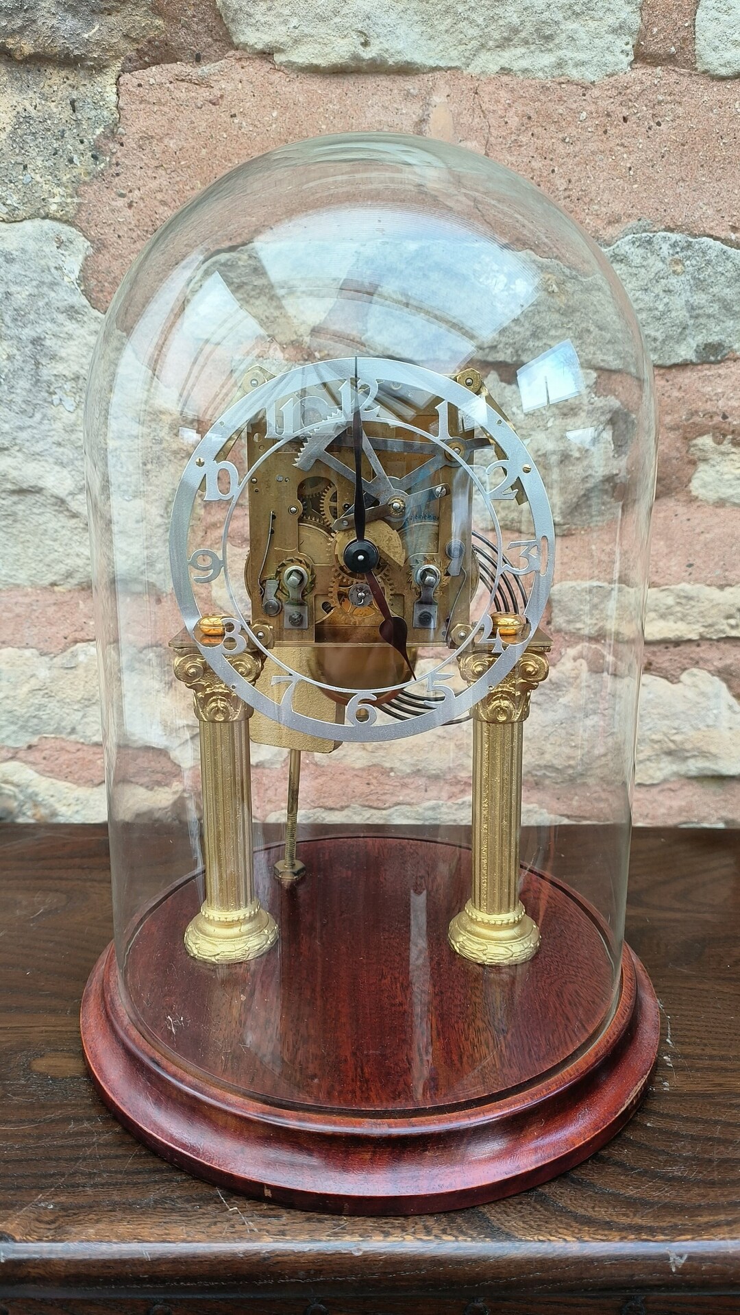 Stunning Antique Skeleton Mantel Clock Architectural Bandstand Style ...