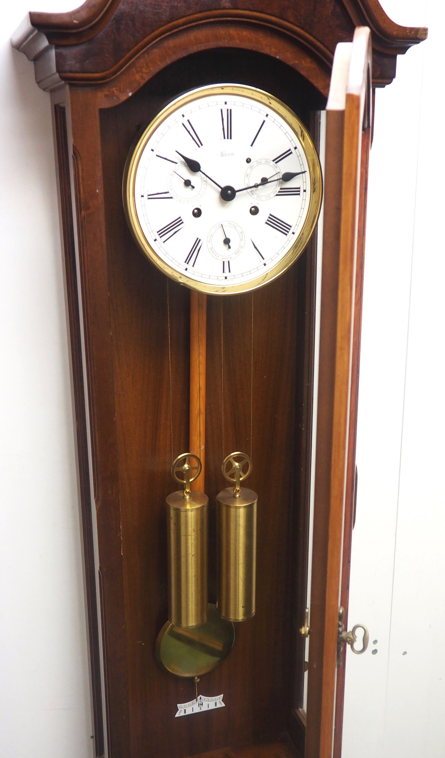 Fine Hermle Multi Dial Wall Clock 8 Day Weight Driven Chiming Wall ...
