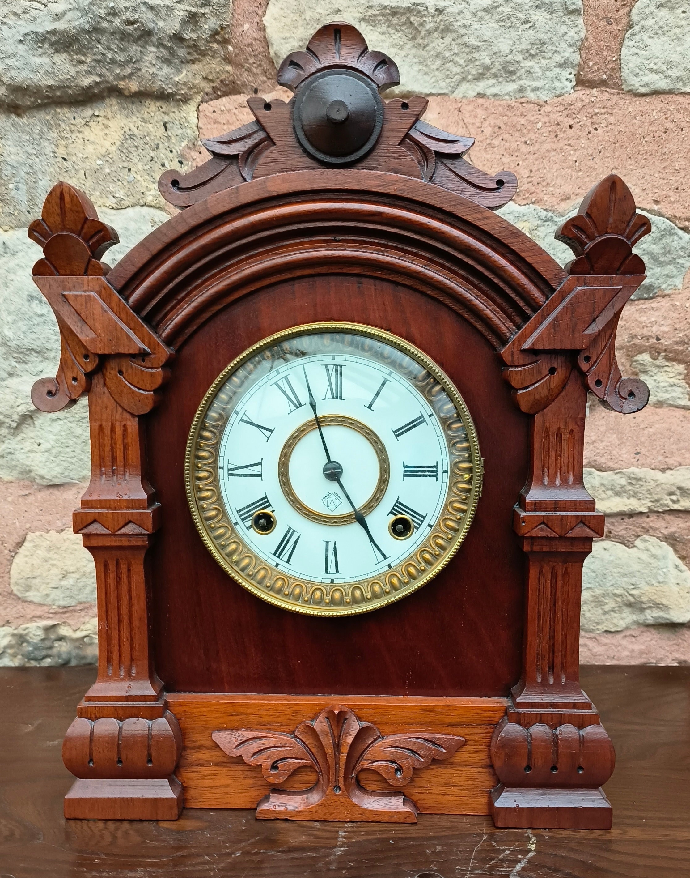 Extraordinary Ansonia American Oak Gingerbread Mantel Clock – Antique 8 ...