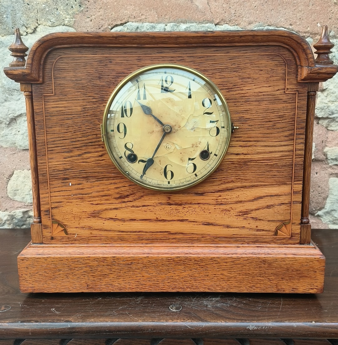 Classic Antique WM Gilbert Architectural Oak Mantel Clock - Etsy