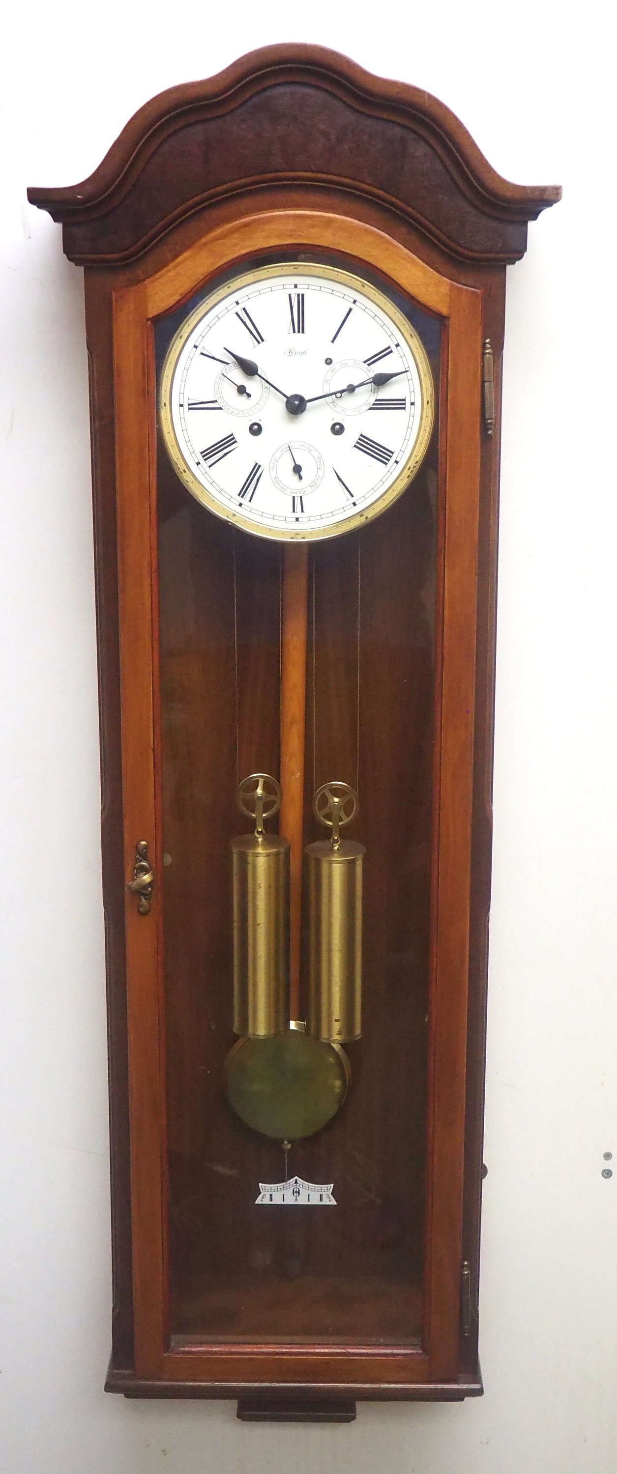 Fine Hermle Multi Dial Wall Clock 8 Day Weight Driven Chiming Wall ...