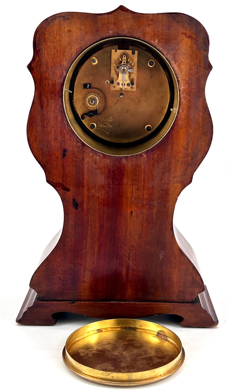 Solid Mahogany Edwardian Mantel Clock – Multi Wood Inlay Decoration ...