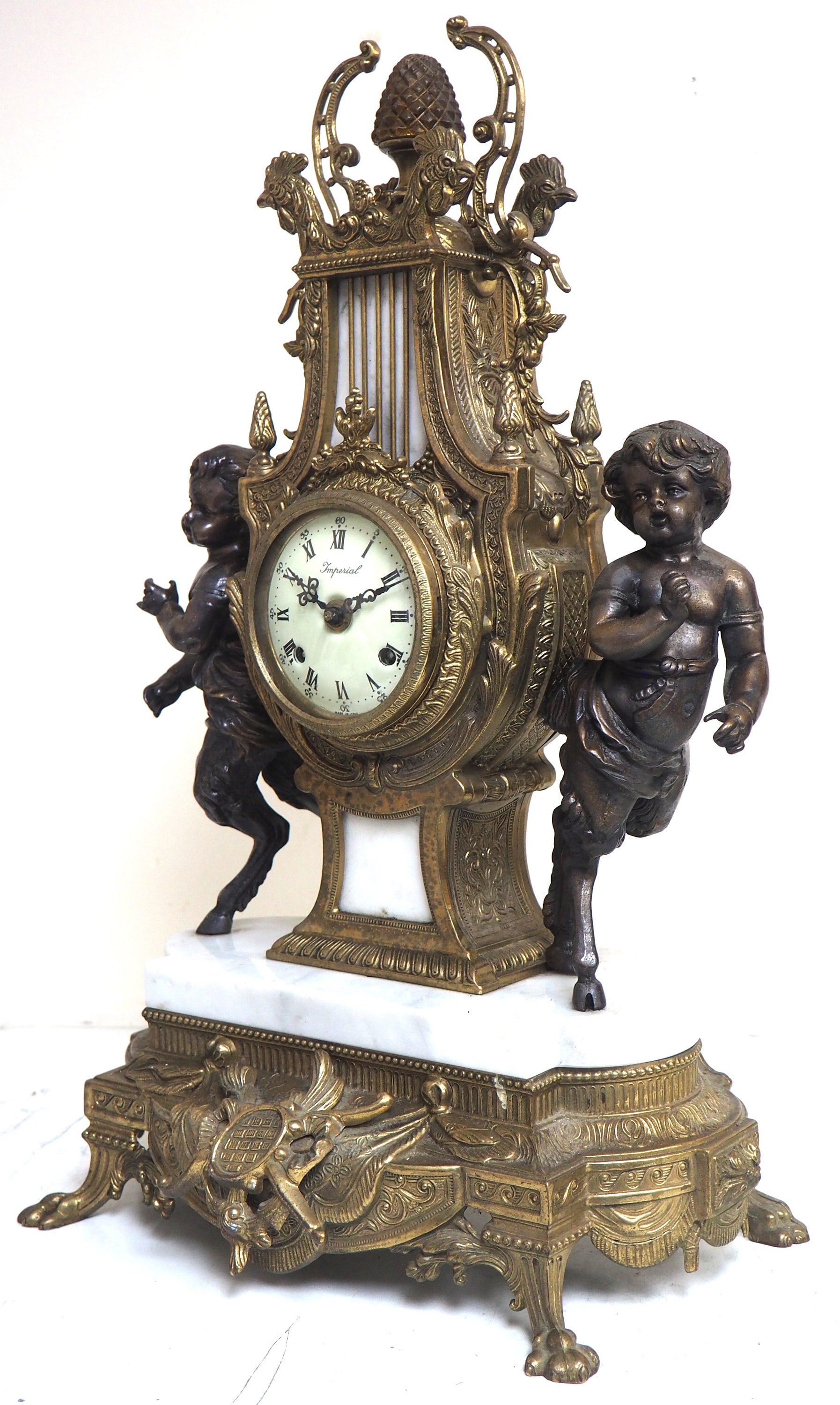 Incredible Vintage Imperial Mantel Clock Cherub 8 Day Striking Ormolu ...