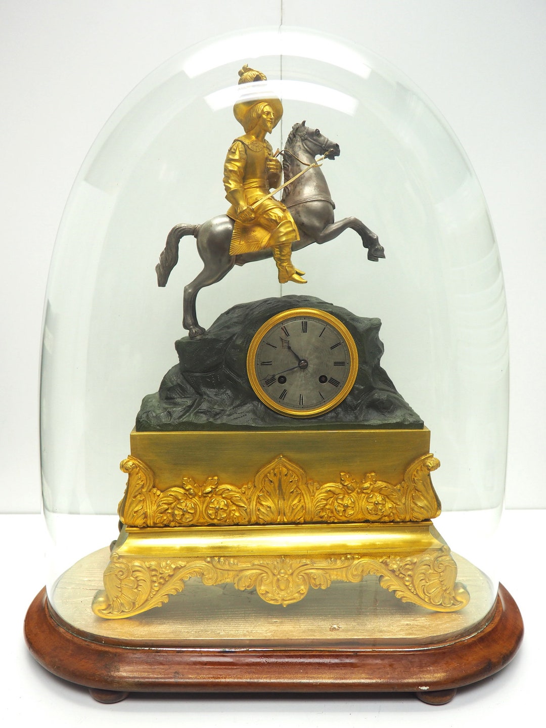 Rare Antique 8 Day French Ormolu Mantle Clock Cavalier on Horseback ...