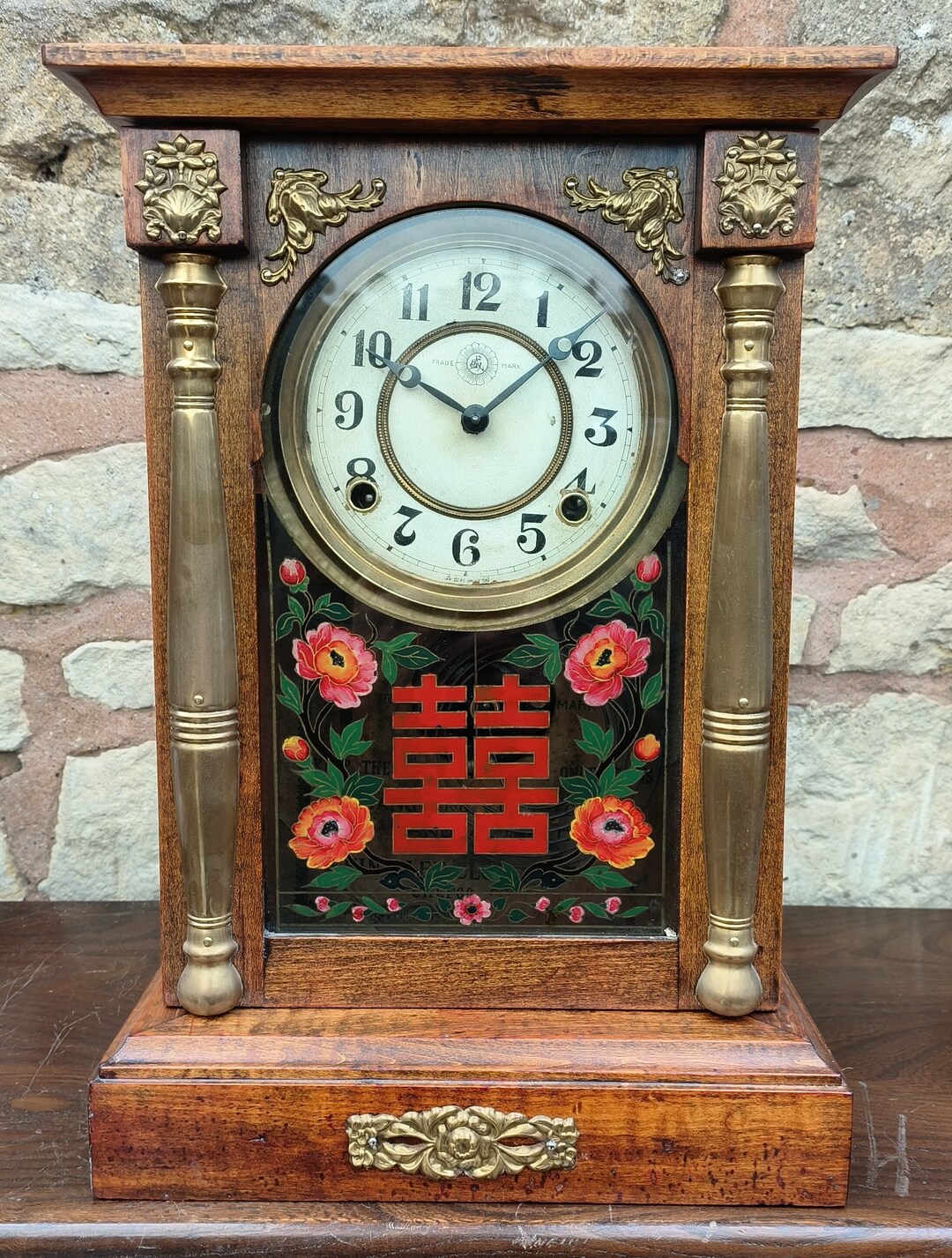 Super Rare Chinese Mantel Clock – Antique 8 Day Striking Mantle Clock ...