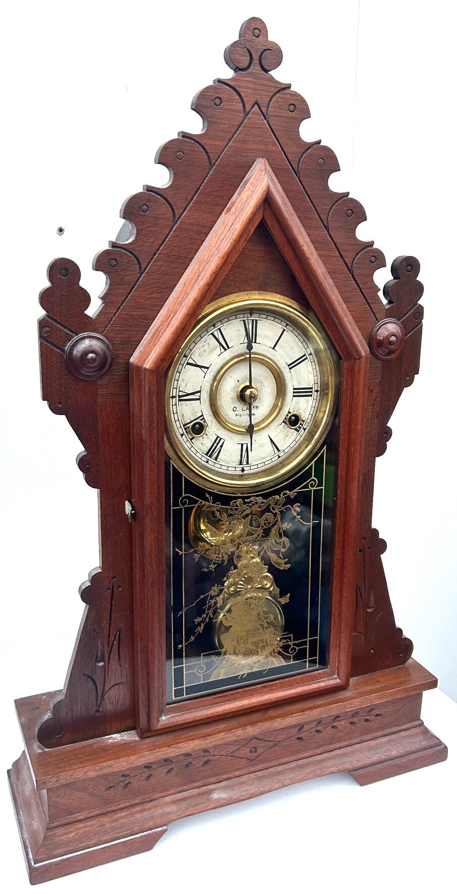 Super Rare American Gingerbread Mantel Clock Antique 8 Day Striking ...
