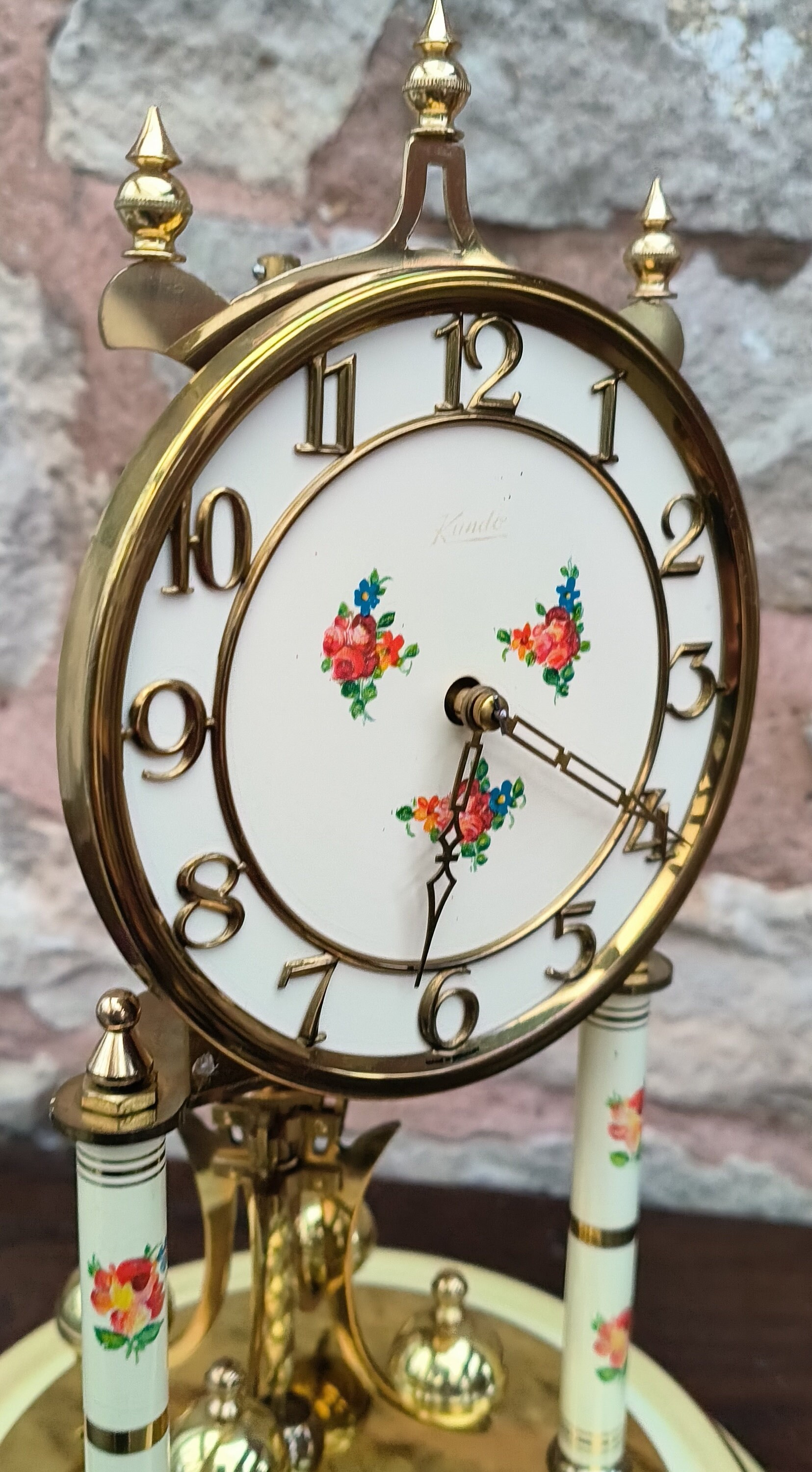 Staggering Vintage White Kundo Torsion Clock German Anniversary Mantel ...