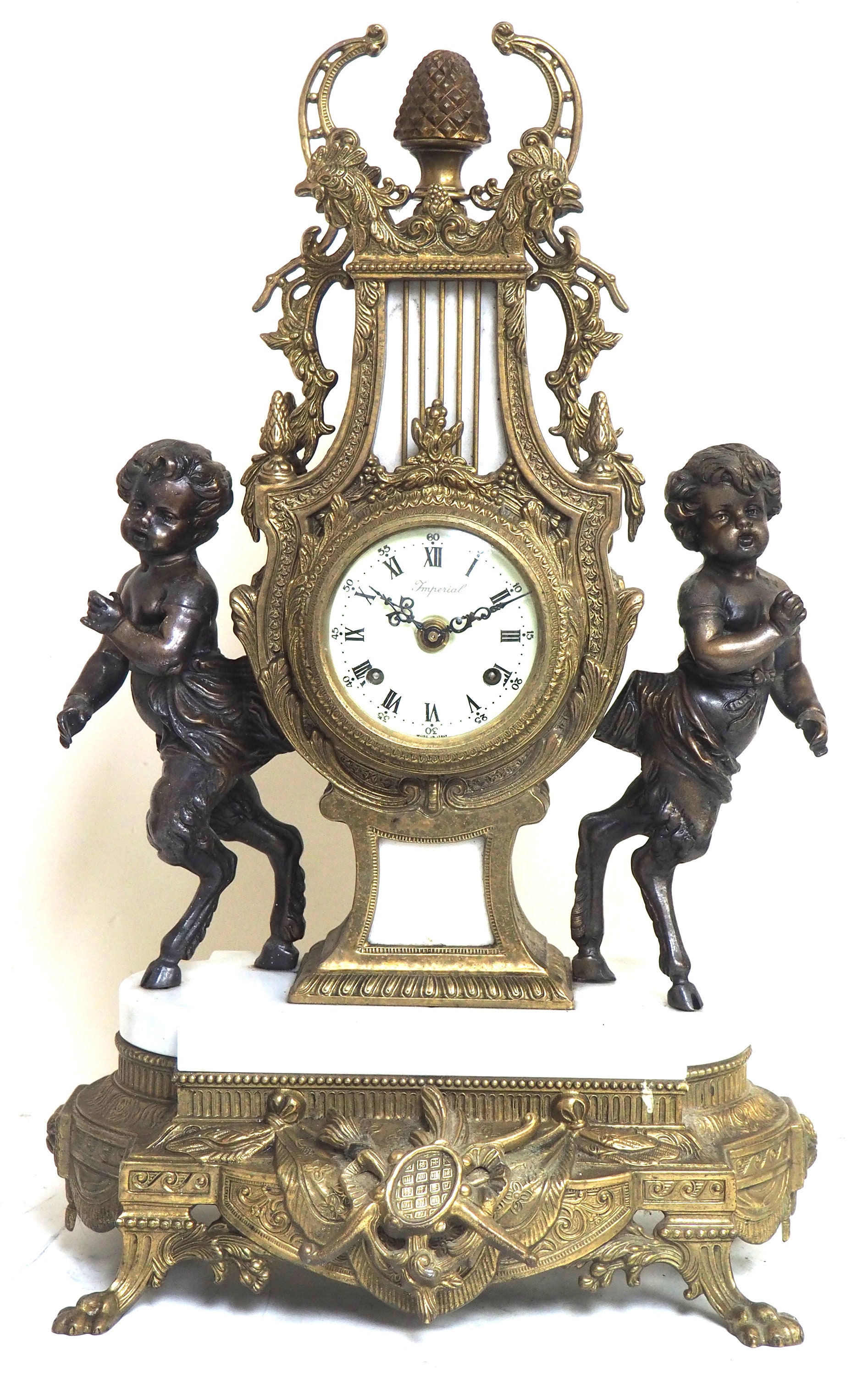Incredible Vintage Imperial Mantel Clock Cherub 8 Day Striking Ormolu ...