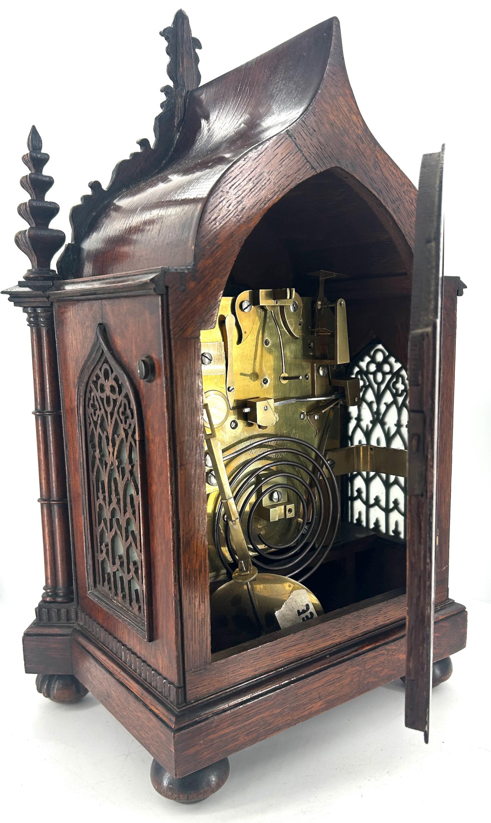 Exquisite Victorian Twin Fusee Gothic Bracket Clock R Warwick London Ca ...