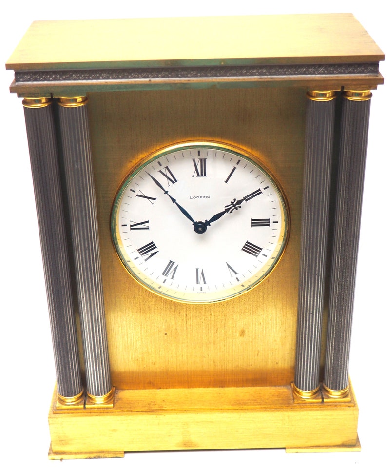 Impressive Solid Brass Looping 8-day Mantel Clock Large Striking Swiss ...