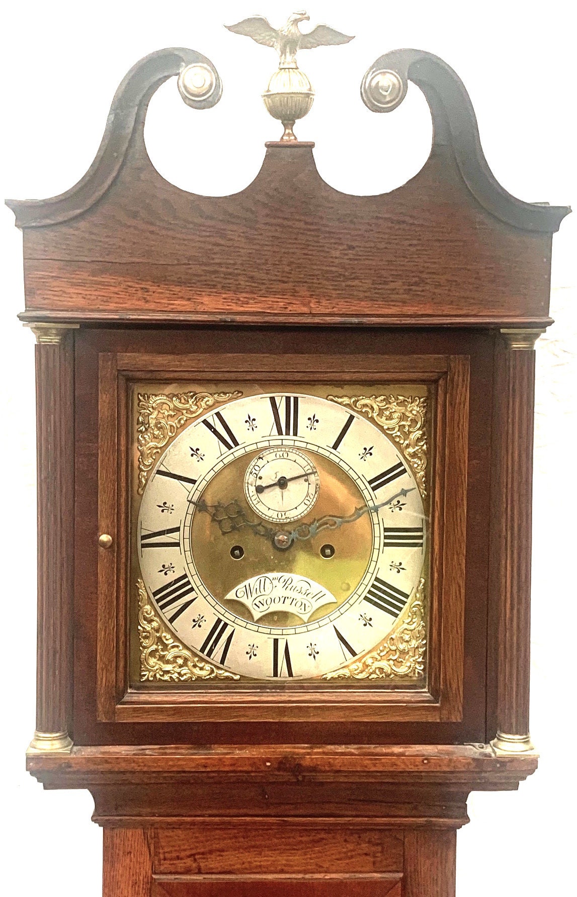 19THC English 8-day Longcase Clock in Oak Case With Brass Dial - Signed ...