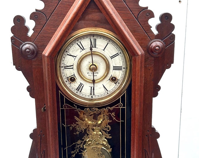 Super Rare American Gingerbread Mantel Clock – Antique 8 Day Striking ...