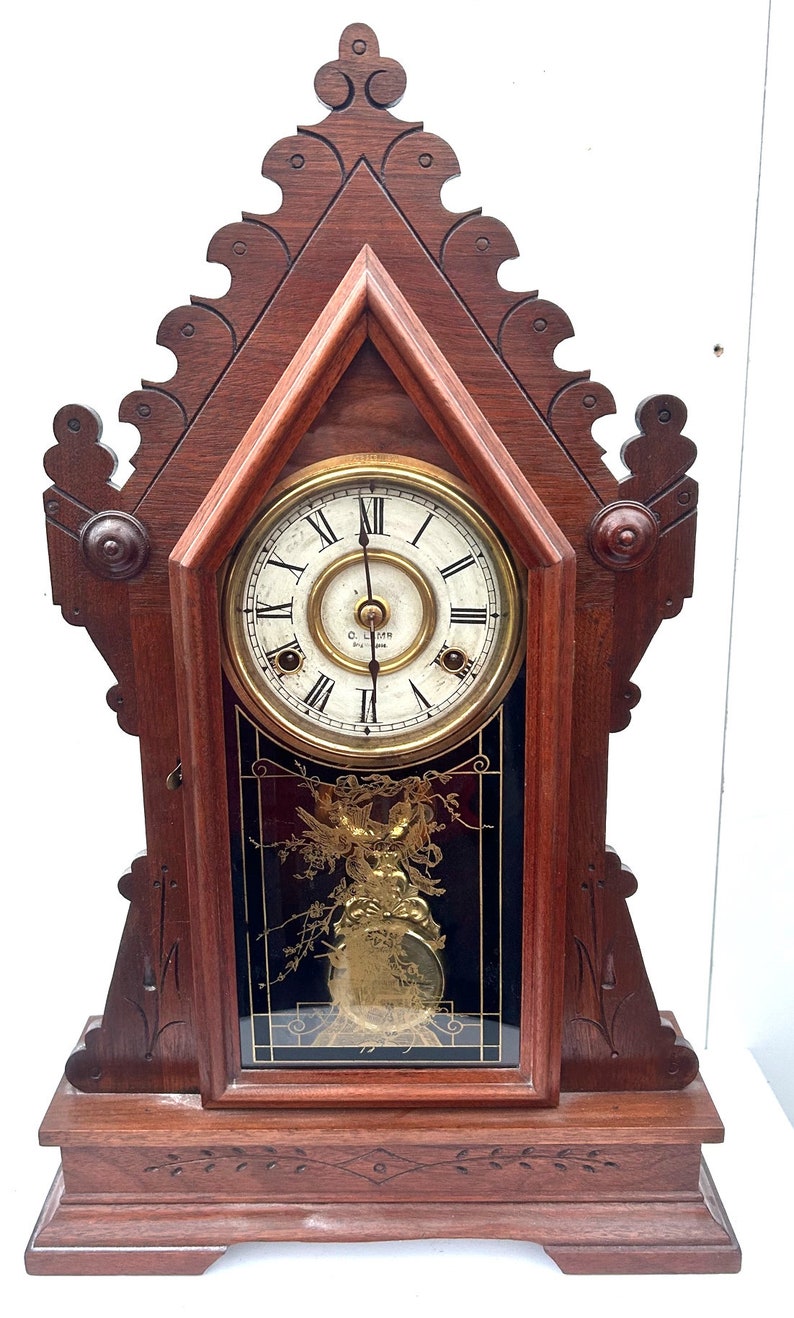 Super Rare American Gingerbread Mantel Clock Antique 8 Day Striking ...