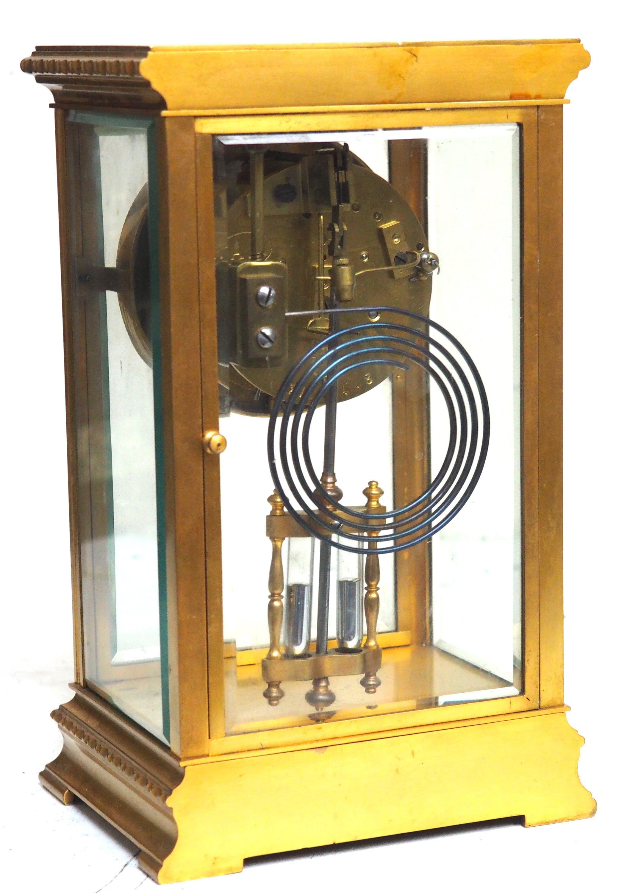 French Table Regulator Mantel Clock Rare Compensating Pendulum 8 Day 4 ...