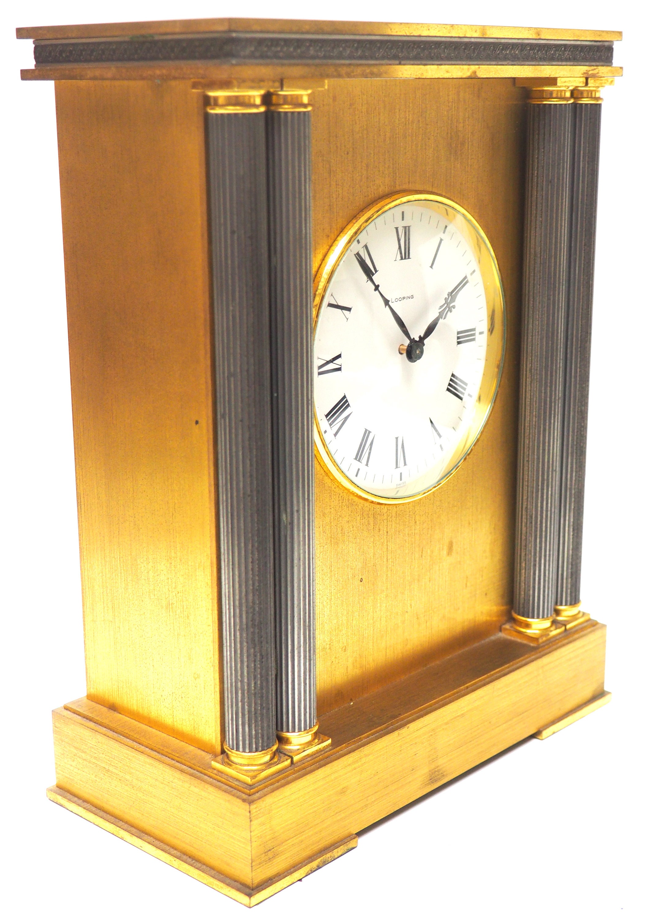 Impressive Solid Brass Looping 8-day Mantel Clock Large Striking Swiss ...