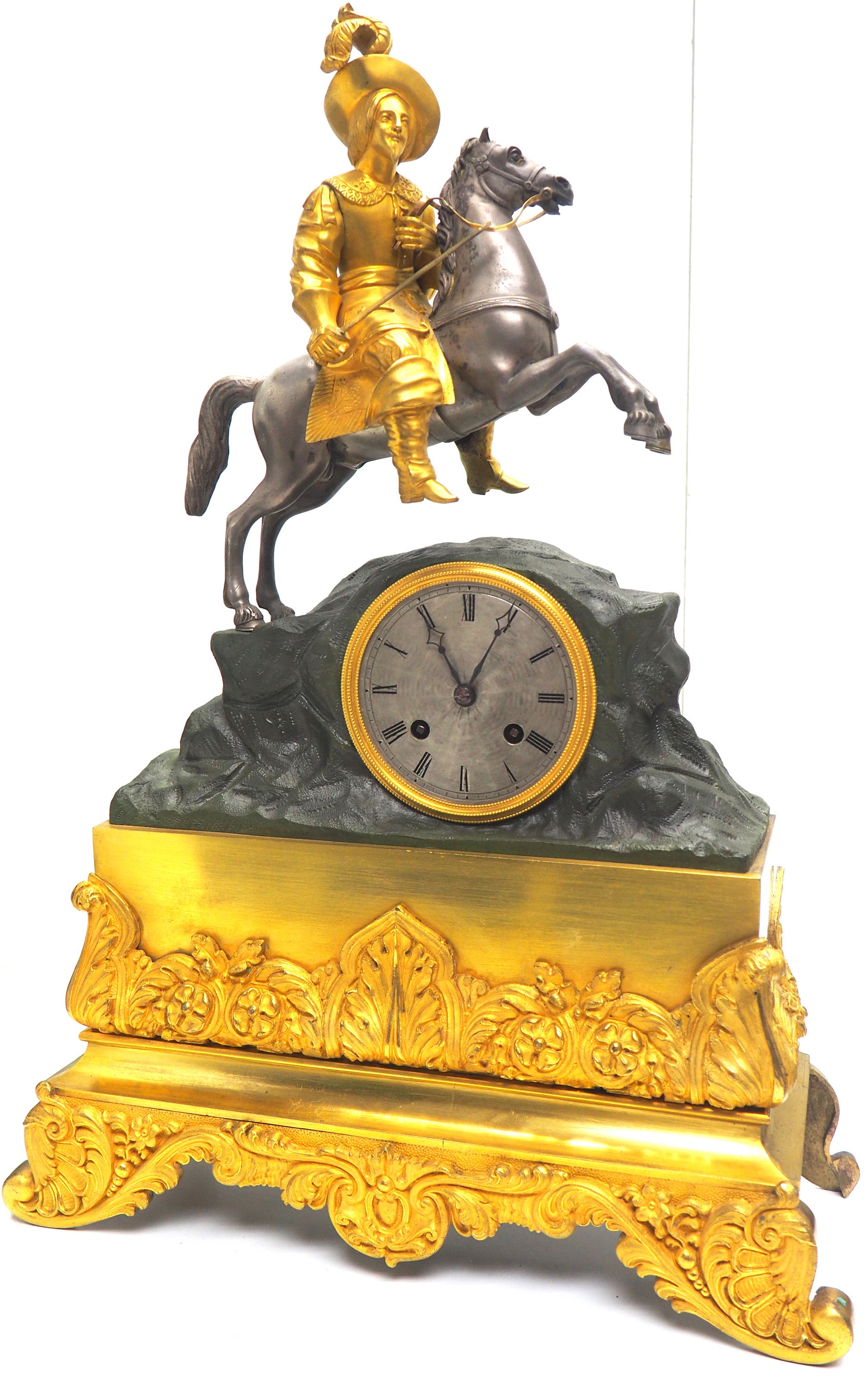 Rare Antique 8 Day French Ormolu Mantle Clock Cavalier on Horseback ...