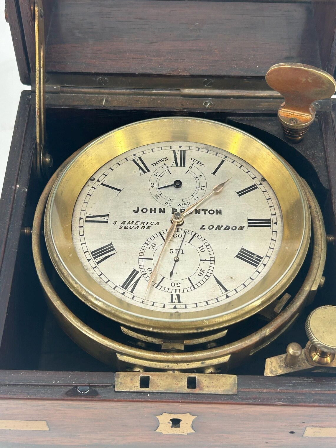 Awesome English Fusee Ships Chronometer 2 Day Clock John Brunton Ca1860 ...