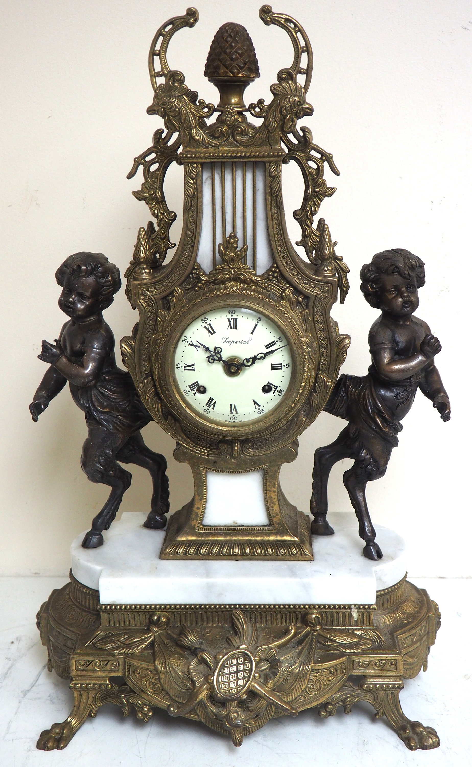 Incredible Vintage Imperial Mantel Clock Cherub 8 Day Striking Ormolu ...