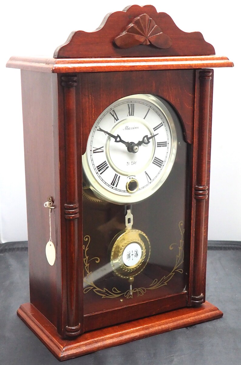 Vintage Maxim Mantle Clock - 31 Day Timepiece Mantel Clock - Etsy