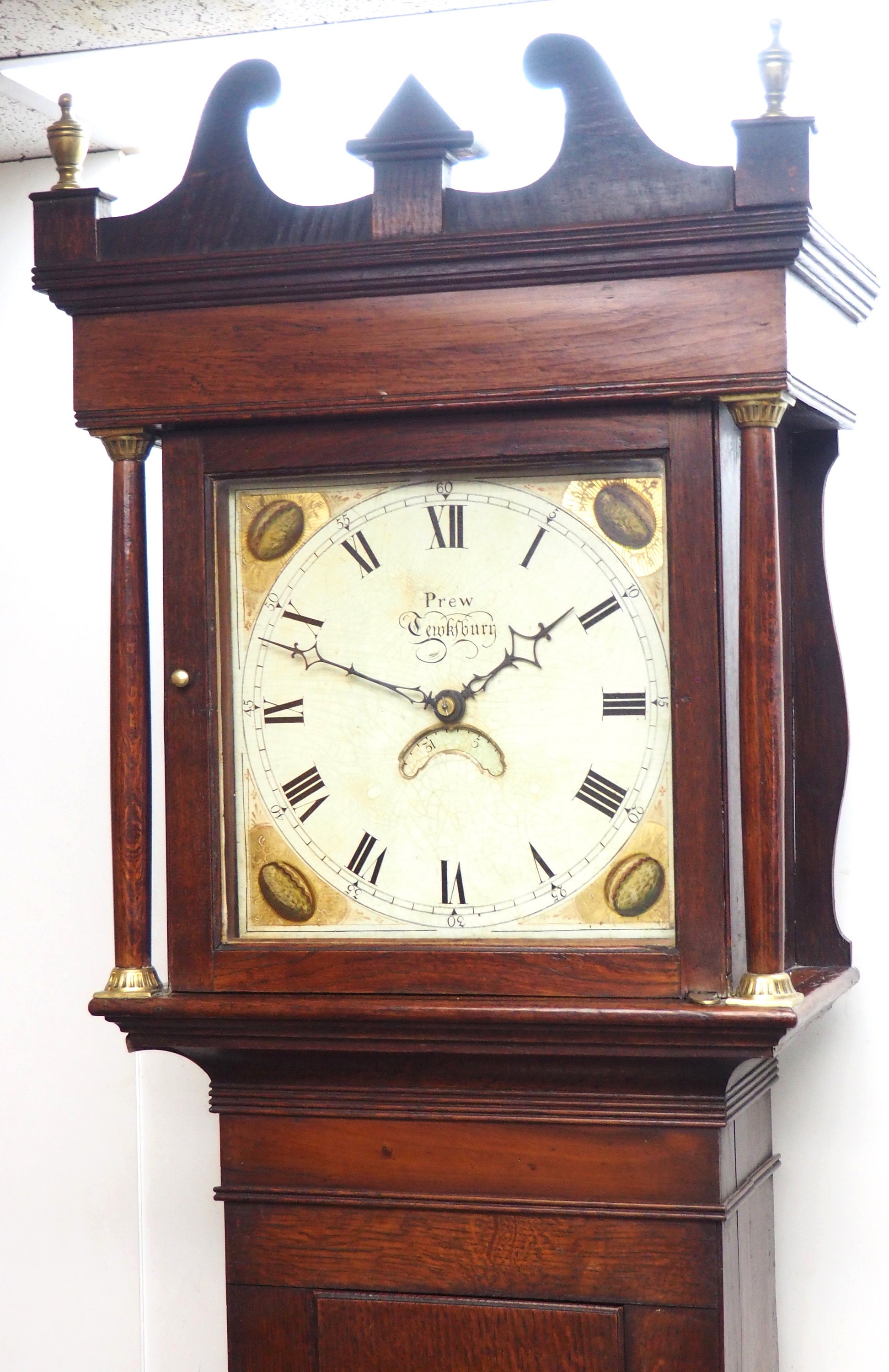 19THC Longcase Clock Fine English Oak Gloucestershire Grandfather Clock ...