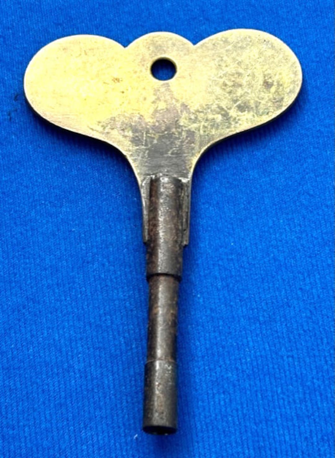 Antique Heart Shape Triple Fusee Clock Key Georgian Brass Triple Fusee ...