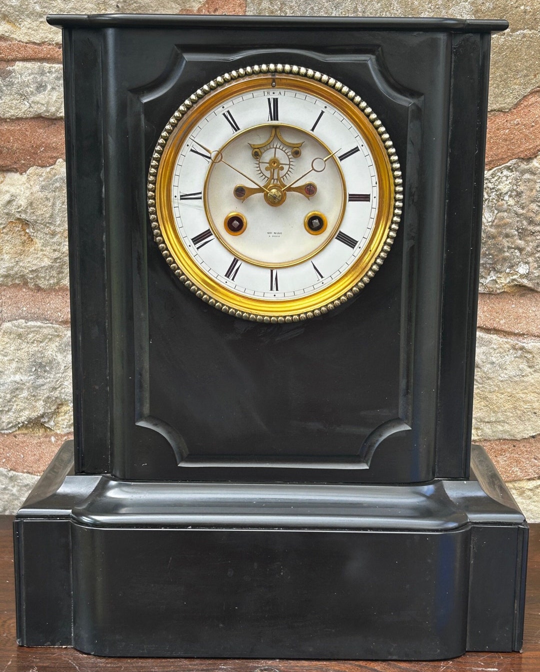 Impressive Antique French Slate Mantle Clock – Striking Mantel Clock by ...