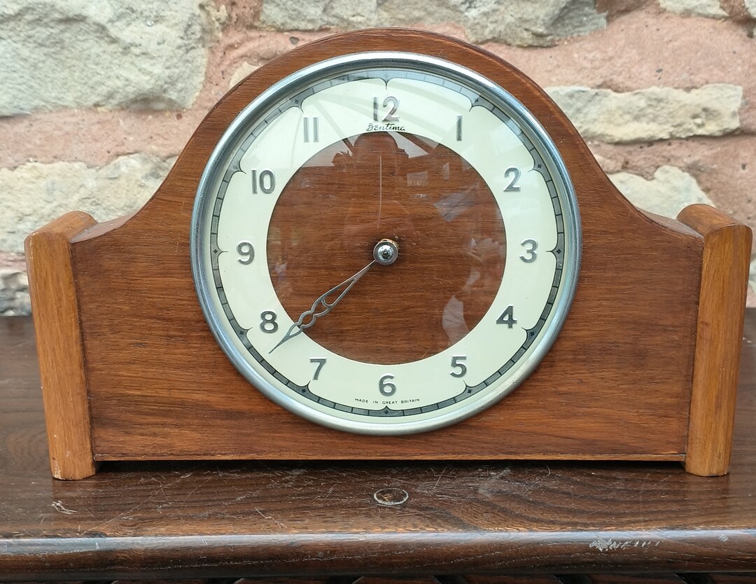 Vintage Retro Teak Mid Century Bentima Art Deco Mantel Clock - Etsy