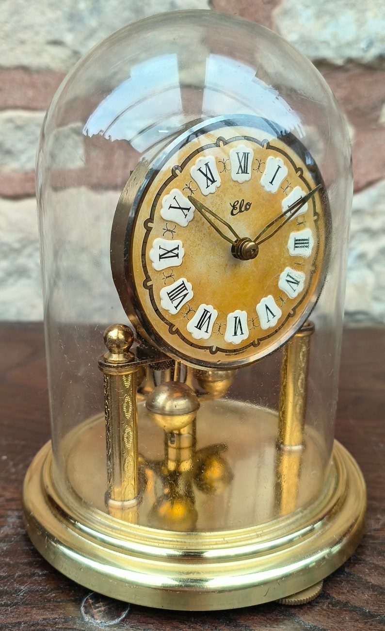 Cute Mini Vintage ELO Torsion Clock - German Anniversary Mantel Clock ...