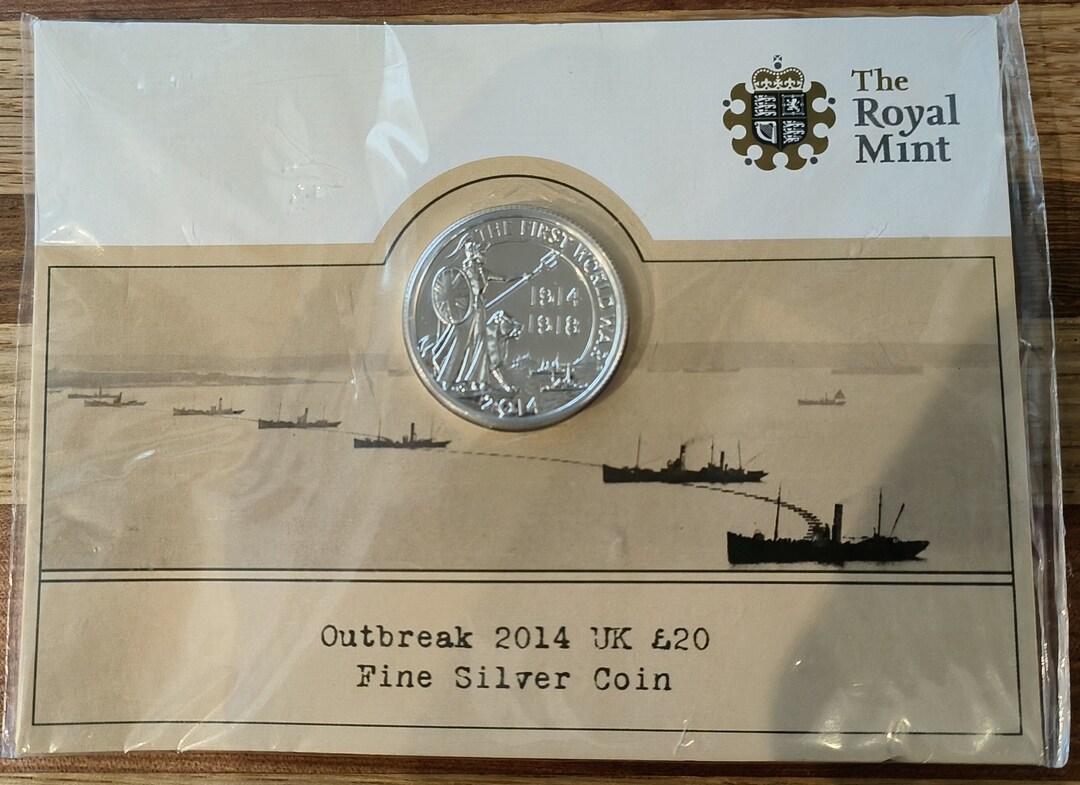 Outbreak of WW1 Anniversary UK 2 Pound Fine Silver Coin - Sealed - Etsy