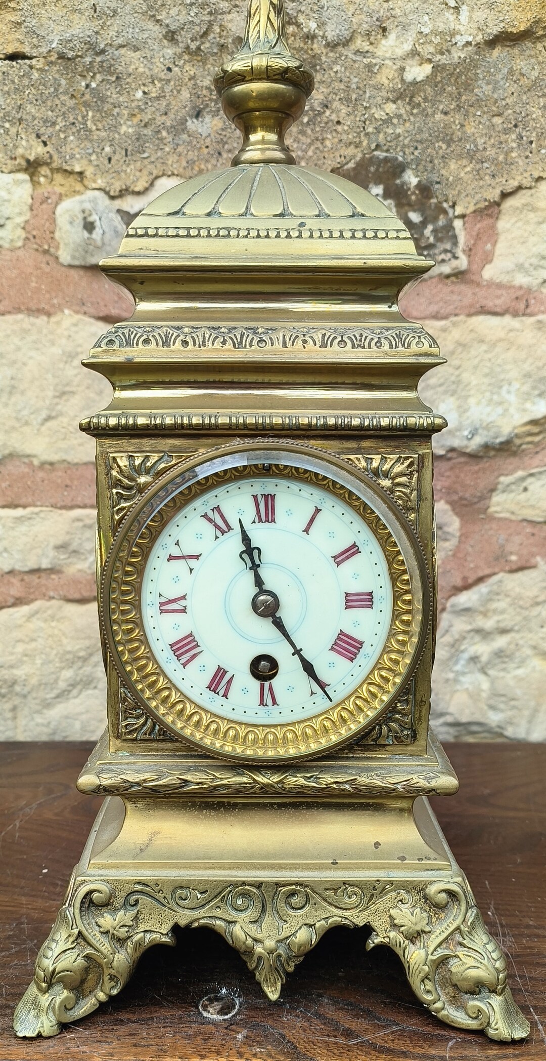 19th Century French Brass Table Clock - Etsy