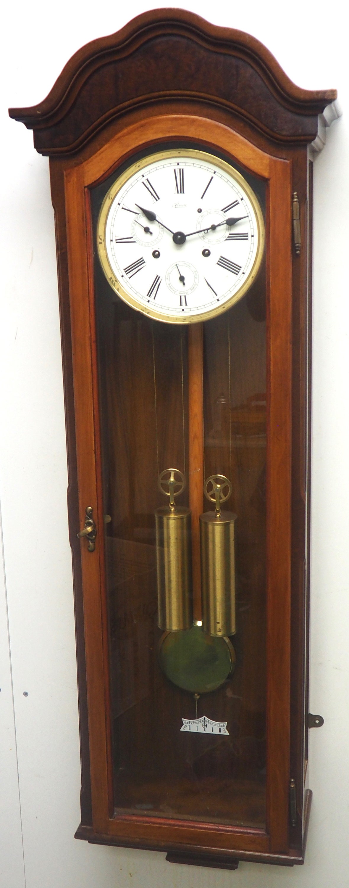 Fine Hermle Multi Dial Wall Clock 8 Day Weight Driven Chiming Wall ...