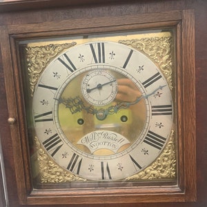 19THC English 8-day Longcase Clock in Oak Case With Brass Dial - Signed ...