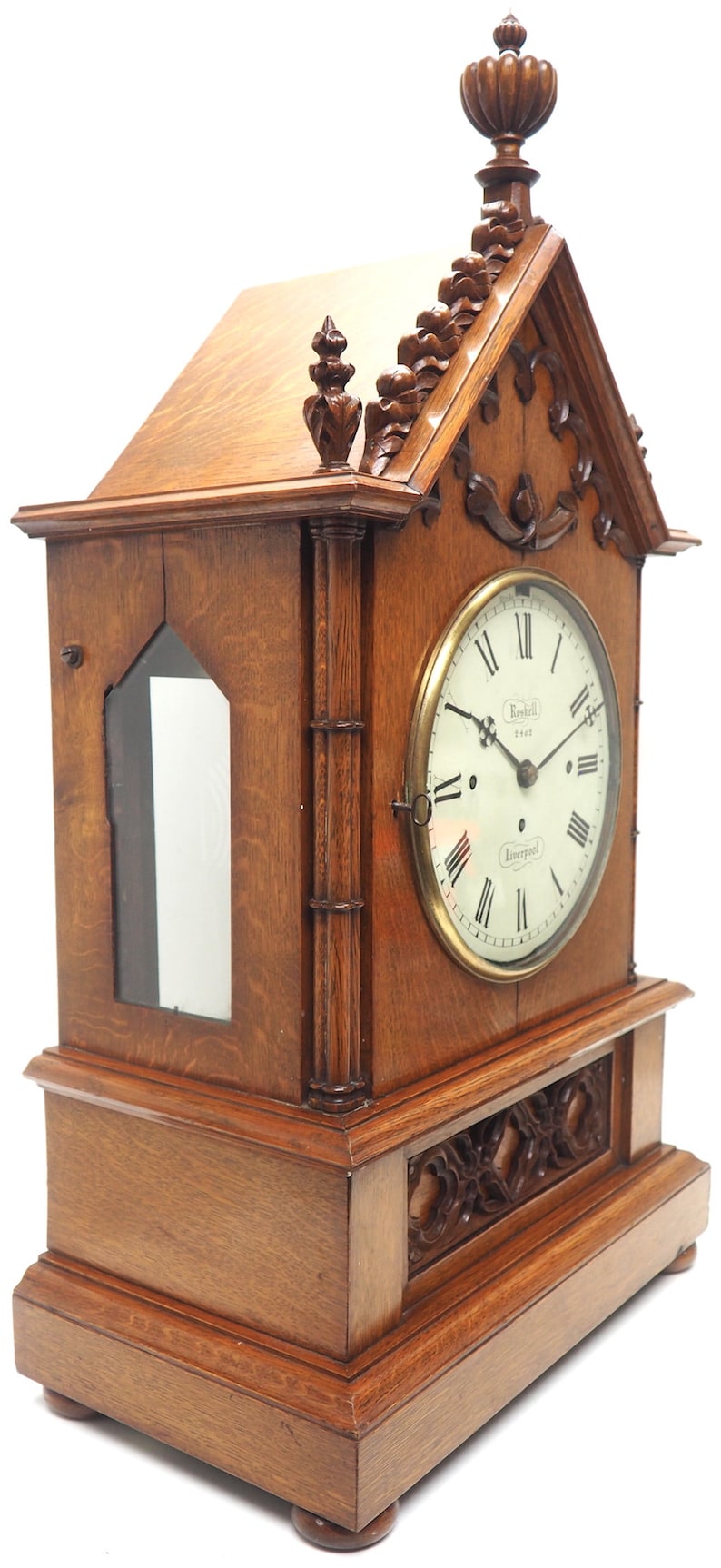 Antique Musical Westminster Chime Bracket Clock 8 Bell Triple Fusee ...