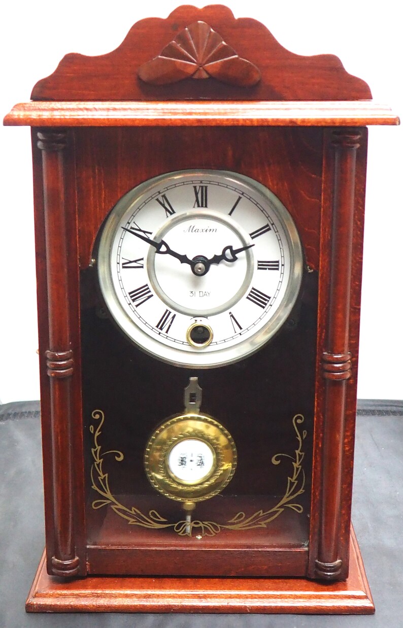 Vintage Maxim Mantle Clock - 31 Day Timepiece Mantel Clock - Etsy