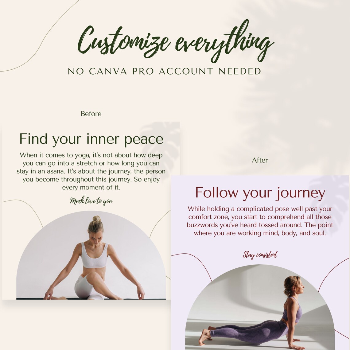 Yoga Studio Instagram Templates | Yoga Studio Canva Template | Yoga ...