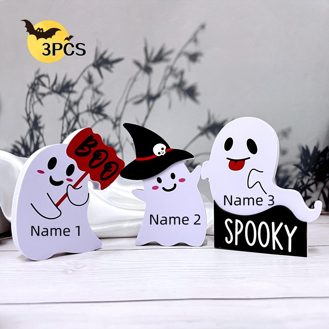 Cute 3PCS Halloween Ghost/carving Name Gift,halloween Decoration,boo ...