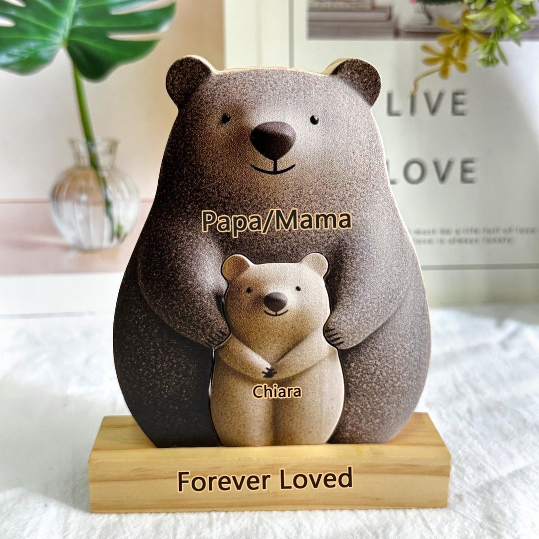 Personalized Wooden Bear Family Puzzle,baby Puzzle,single Parent ...