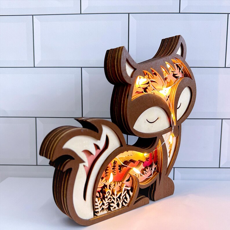 3D Wooden Fox Decoration, Wall Decoration, Desktop Decoration,gift for ...