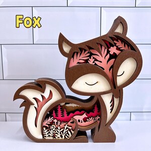 3D Wooden Fox Decoration, Wall Decoration, Desktop Decoration,gift for ...