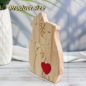 Family Wooden Hug Bears Puzzle,personalized Family Puzzle,bear Lover ...