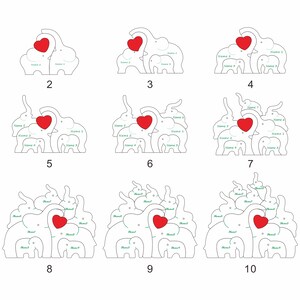 Wooden Carved Elephant Puzzles,all Family Members Together,personalised ...
