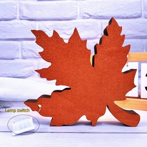 3D Wooden Hollow Maple Leaf Lamp,national Day,anniversary Gift ...