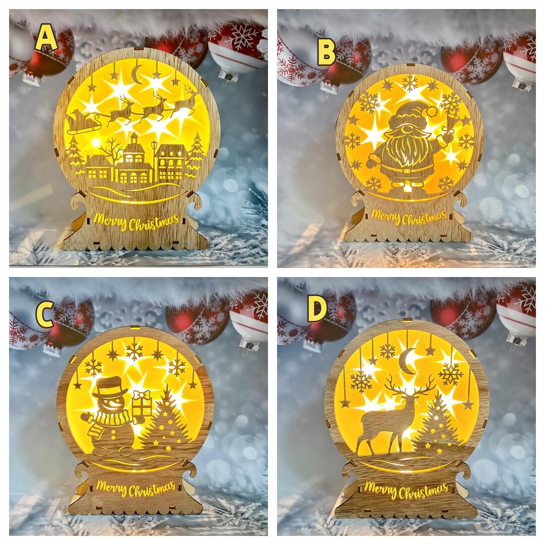 Customized Wooden LED Christmas Decorations,personalized Wooden Merry ...