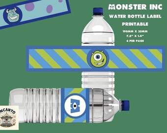Printable Monsters Inc Labels for Party Water Bottle Decorations - Etsy