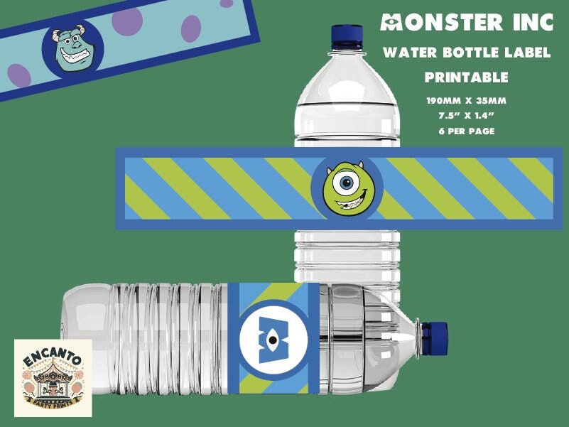 Printable Monsters Inc Labels for Party Water Bottle Decorations - Etsy